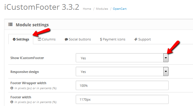 How to configure iCustomFooter - OpenCart 2 Tutorial - FastComet