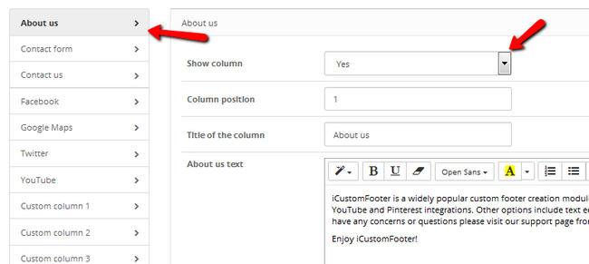 How to configure iCustomFooter - OpenCart 2 Tutorial - FastComet