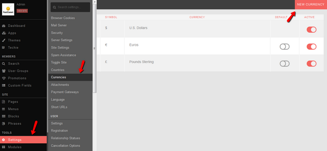 How to Manage Currencies • PHPFox Neutron Tutorial - FastComet